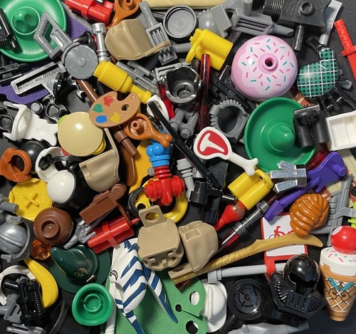 Lot Of 20x Random Lego Accessories For Minifigures Includes Food, Hats ...