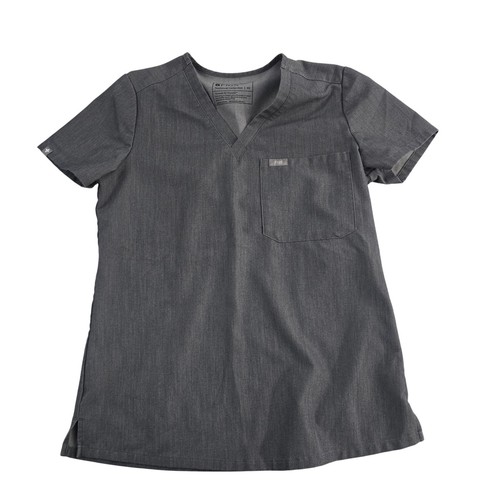 FIGS Technical Collection XS Gray Scrub Top Medical Uniform V-Neck | eBay