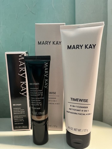 *BUNDLE* Mary Kay 4-IN-1 Cleanser & CC Cream VERY DEEP Sunscreen SPF 15 ...