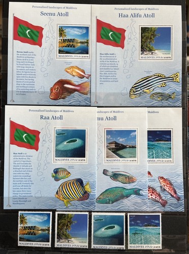 Maldives - Fish / Marine Life / Ocean / Fauna - 5 S/ S and 4 stamps MNH ...