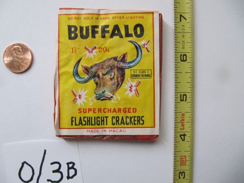 BUFFALO Brand ☆ Firecracker Label ☆ L@@K! Vintage advertising Macau ...