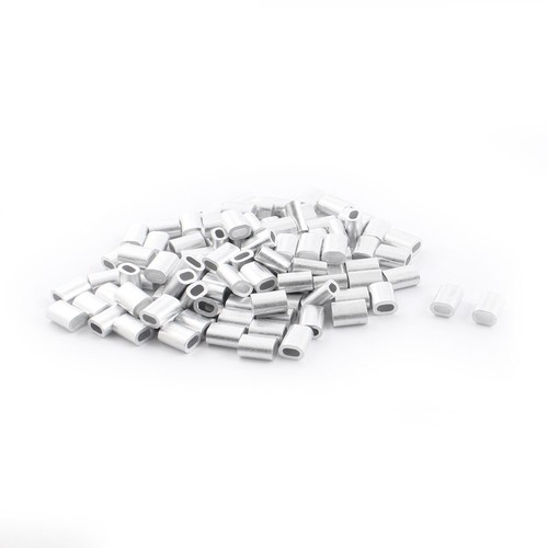100Pcs Aluminium Wire Rope Ferrules 6mm x 2mm for 1.2mm Steel Ropes ...