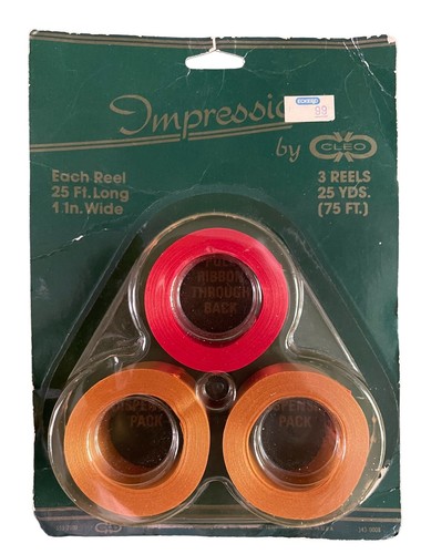 CLEO Christmas Ribbon Vintage Impression 3 Roll Pack Red Gold 1 Inch ...