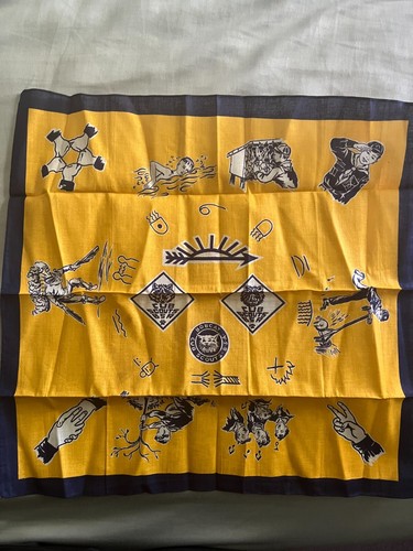 New Vintage Cub Scout Blue & Gold Handkerchief 16" X 15" | eBay