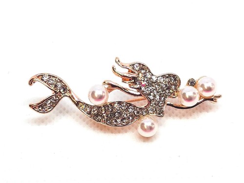 MERMAID BROOCH pin fashion jewelry gift idea gold tone fun gift #52 ...