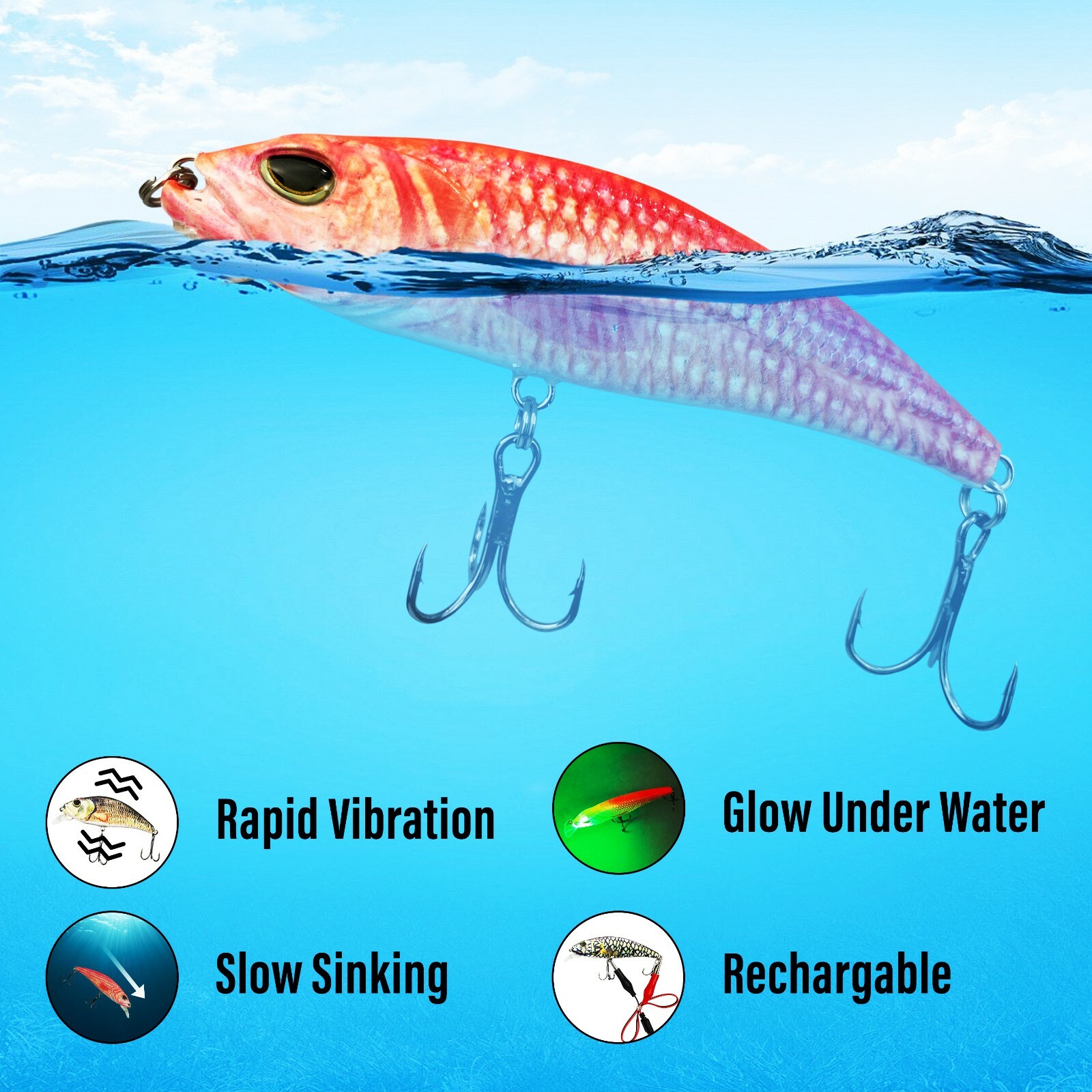Electric Live bait, Robotic Fishing Lure - Animated Swimming Wobbler ...