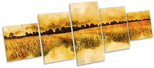 Sunset Abstract Landscape Picture CANVAS WALL ART Five Panel | eBay