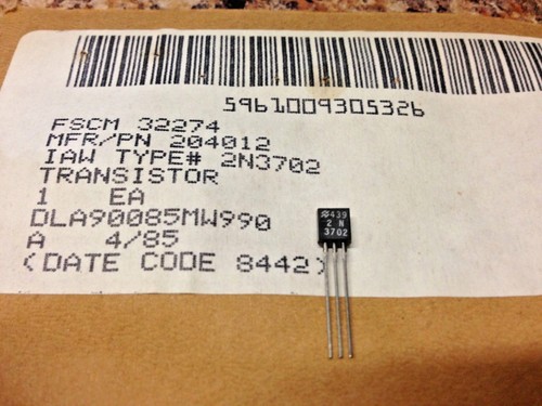 LOT OF 5 - 2N3702 NSC Transistor GP BJT PNP 25V 0.5A 3-Pin New Original ...