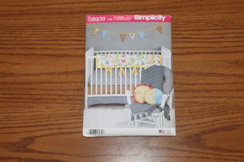 Simplicity 8939 Nursery Decor Sewing Pattern UNCUT Crib Skirt Pillows ...