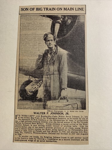 Walter Johnson Jr Durham Bulls DeLand Reds 1942 Sporting News Baseball ...