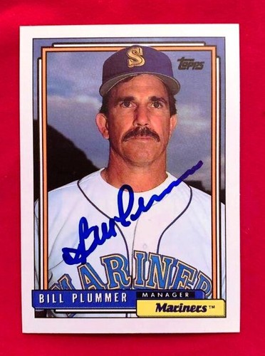 BILL PLUMMER Seattle Mariners 1992 Topps SIGNED / AUTOGRAPH Baseball ...