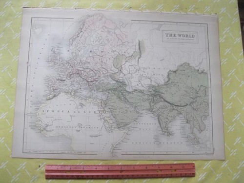 Vintage Print,THE WORLD TO ANCIENTS,Blacks General Atlas,c1850 | eBay