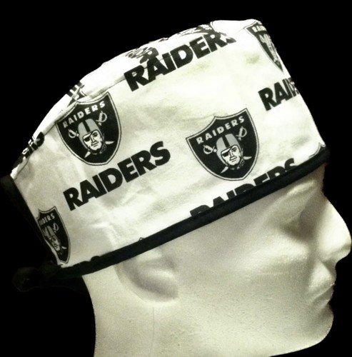 NFL Raiders White Scrub Hat Chemo Cap | eBay