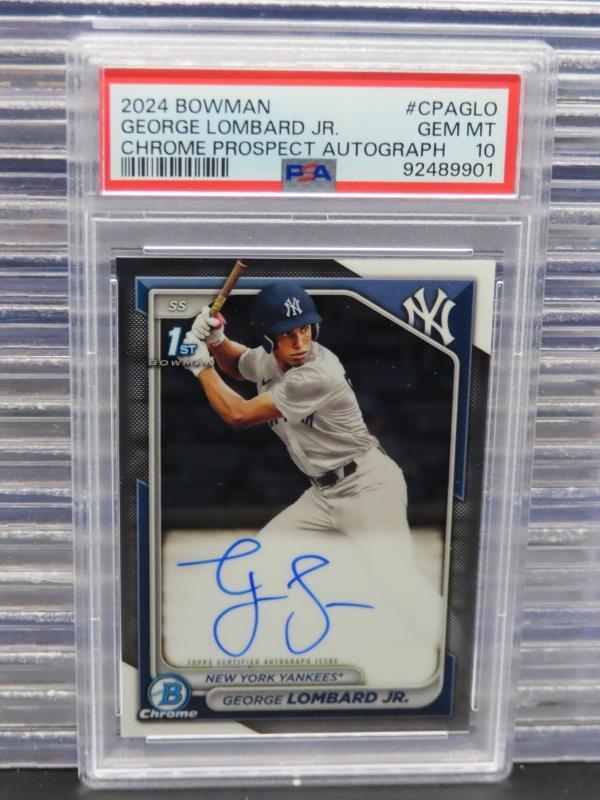 George Lombard Jr. 2024 Bowman #CPA-GLO Chrome Prospect Auto (1st ...