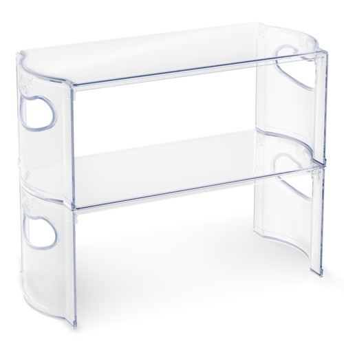 2 PCS 11.8x5.9x5.1 Inch Clear Stackable Cabinet Shelf Organizers for ...