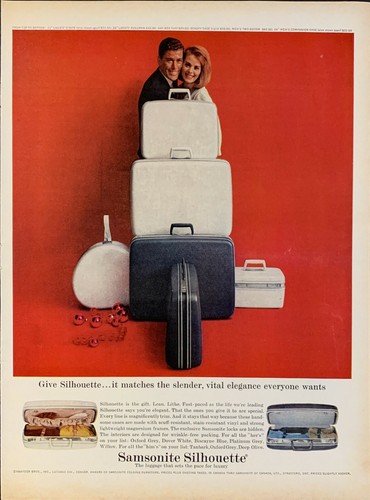 Vintage 1963 Samsonite Silhouette Slender Luggage Bags Print Ad ...