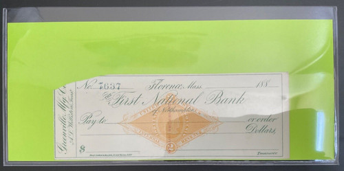 Florence Mass. The First National Bank 1880 Check/Money Order | eBay
