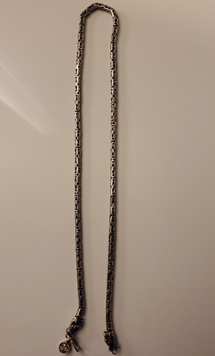 Real 925 Sterling Silver Necklace Double Dragon Head Chain 22". | eBay