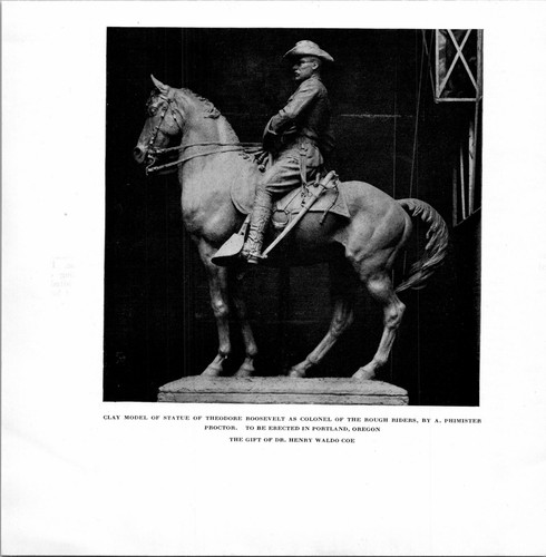 1922 Magazine Page Clay Model Theodore Roosevelt Portland A. Phimister ...