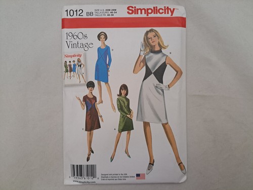 Simplicity Pattern 1012 Plus Dresses Sz 20w - 28w for sale online | eBay