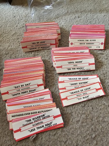 Lot Of 100 Jukebox Title Strips Tags For 45 RPM 7" Records Rock & Pop ...