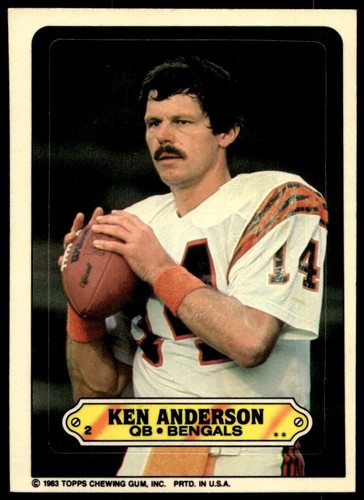 Ken Anderson Cincinnati Bengals 1983 Topps Sticker Insert #2 | eBay