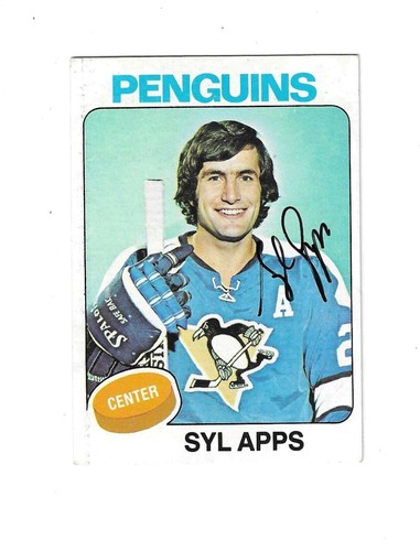 Syl Apps 1975-76 Topps Card # 130 Signed Pittsburgh Penguins | eBay