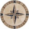 36" SLATE, LIMESTONE, & TRAVERTINE TILE ADMIRALS COMPASS ROSE MOSAIC ...