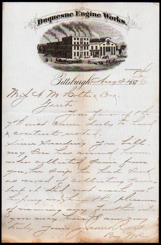 1876 Pittsburgh Duquesne Engine Works Steam Navigation Ship Engines ...