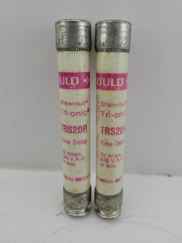 2pcs, GOULD SHAWMUT, TRS20R, FUSE, DUAL ELEMENT, TIME DELAY, 20A 600V ...