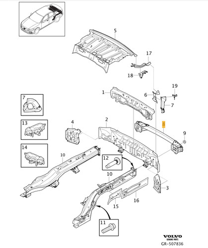 31698666 Reinforcement Bumpers Rear Volvo V90 Kombi 346958 for sale ...
