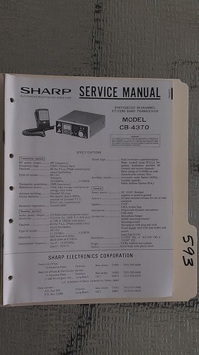 Sharp cb-4370 service manual original repair book cb radio 40 channel ...