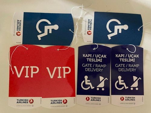 Turkish Airlines VIP PRIORITY GATE RAMP PRM baggage luggage tag set of ...