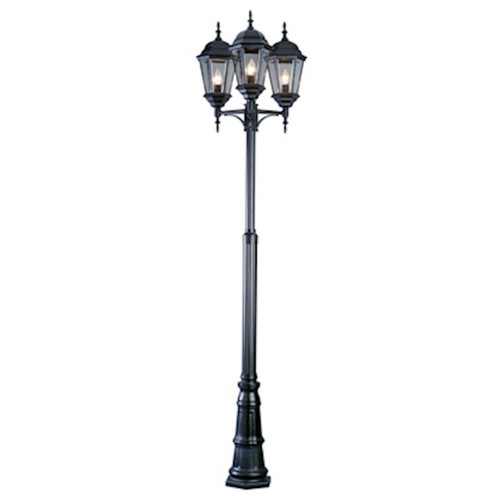 Trans Globe Main Street 3 Lantern Lamp Post In Black - 4995 BK | eBay
