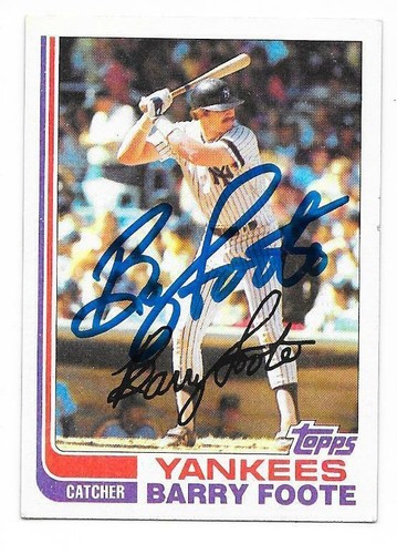 BARRY FOOTE 1982 TOPPS AUTOGRAPHED SIGNED # 706 YANKEES | eBay