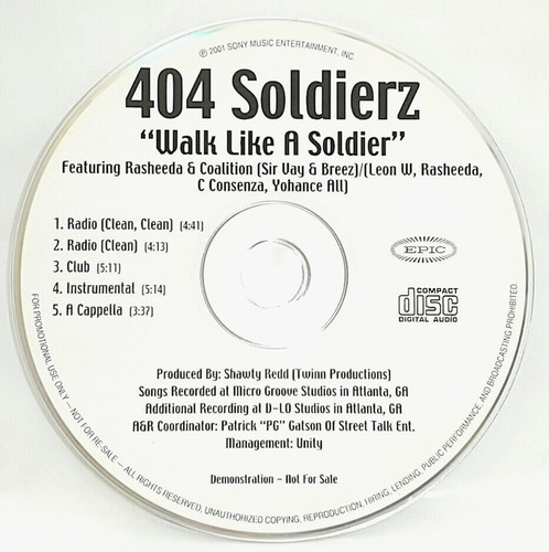 (CD) 404 Soldierz ‎– Walk Like A Soldier, Promo, Single, Near Mint ...