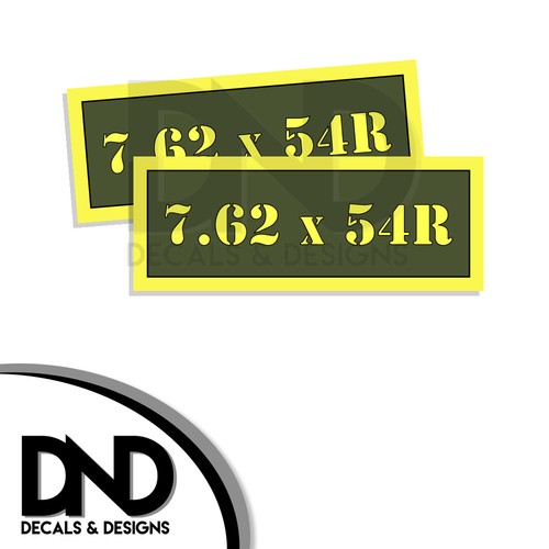 7.62 x 54R Ammo Can Decal Gun Ammunition Box Firearm Gloss Sticker AG ...