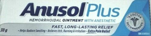6 PACK Canadian ANUSOL PLUS Hemorrhoidal Ointment Treatment 30g Fresh ...