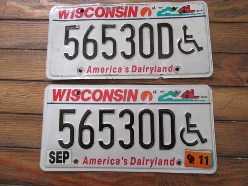 2011 Wisconsin handicap expired license plate pair | eBay