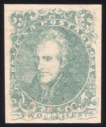 Confederate States, CSA #3 2¢ Green, Mint FULL OG, Excellent Margins ...