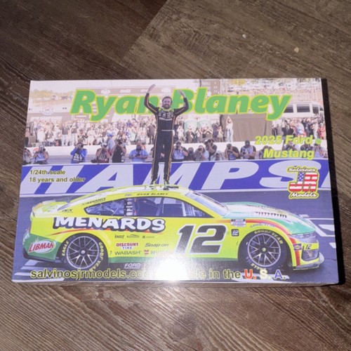 Salvino's JR Models 2025 Ford Mustang Ryan Blaney 1/24 Model Kit NASCAR ...