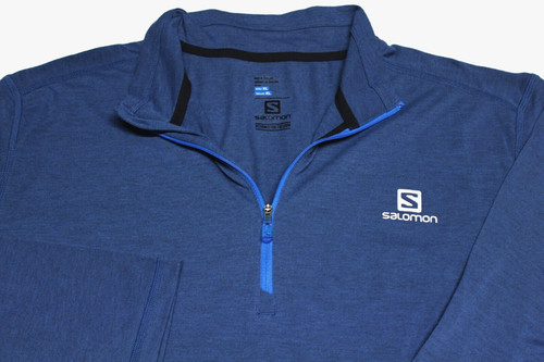 SALOMON 1/4 ZIP SOFT POLY LONG SLEEVE SHIRT--L--ACTIVE DRY-TOP QUALITY ...