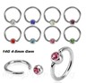 PAIR Surgical Steel Ball Closure Captive Bead Ring Earrings 14g 1/2" to ...