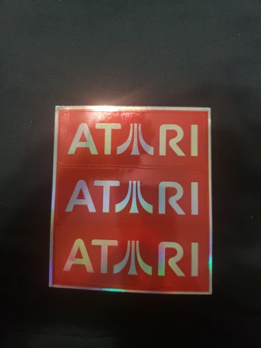 Set of 3 ATARI Red Classic Logo Stickers , Metallic-Decals 3" × 1” | eBay
