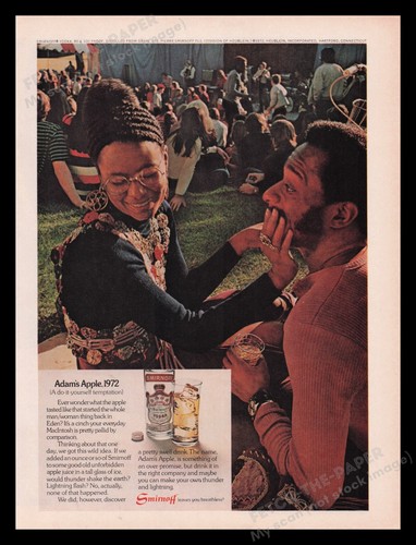 Smirnoff Vodka 1970s Print Advertisement Ad 1972 Adam's Apple Outdoor ...