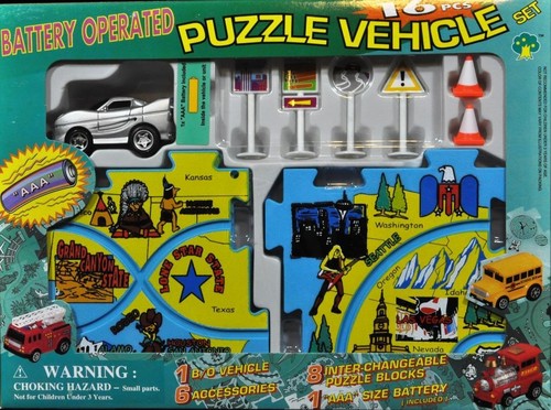 HOT PUZZLE VEHICLE SET-GRAY FERRARI-(2 LEFT) FREE SHIP TO USA LOCATIONS ...