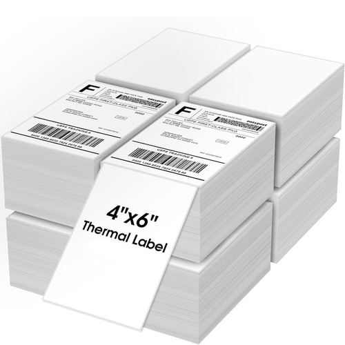 500/Stack 4x6 Fanfold Direct Thermal Shipping Labels Perforated Mailing ...