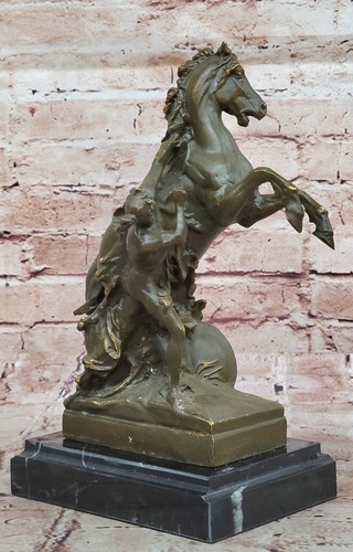 Bronze Sculpture Horse Rider Taming Stallion by Aldo Vitaleh Artistic ...