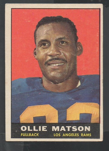 1961 Topps Football Card #50 Ollie Matson-Los Angeles Rams Vg Ex Card ...