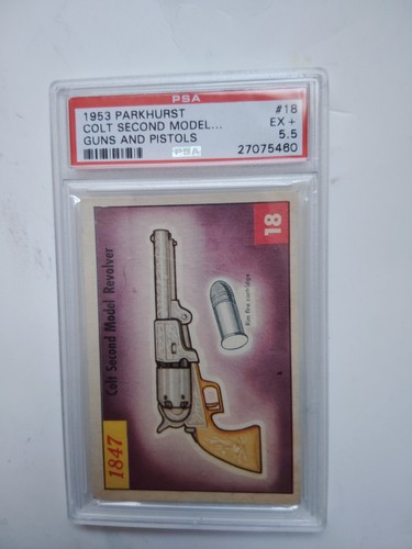 1953 Parkhurst Guns and Pistols #18 Colt Second Model Revolver PSA 5.5 ...